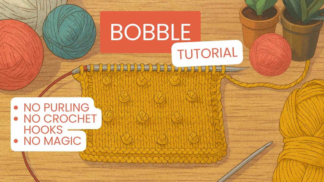 How to knit a bobble stitch | Knitting tutorial | Bare Knit